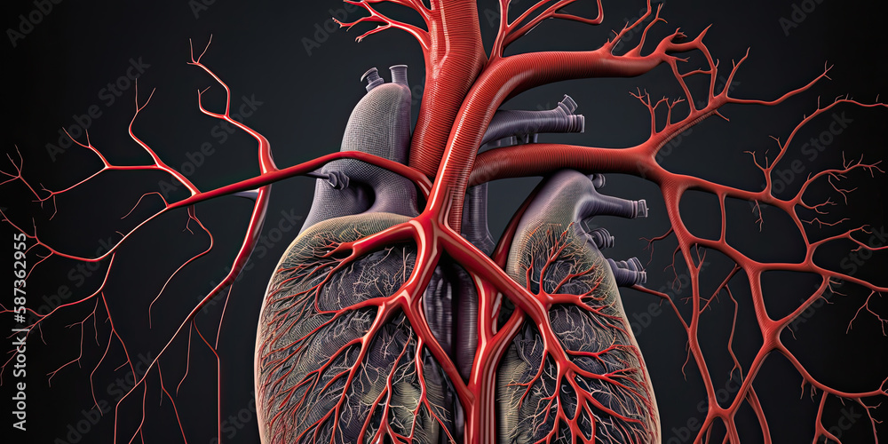 Illustration of circulatory system, human body - Generative AI Stock ...