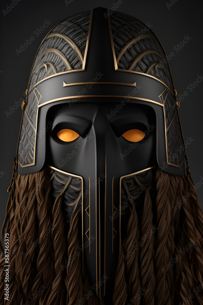 Norse detailed mask with glowing empty eyes. Generative AI Stock ...