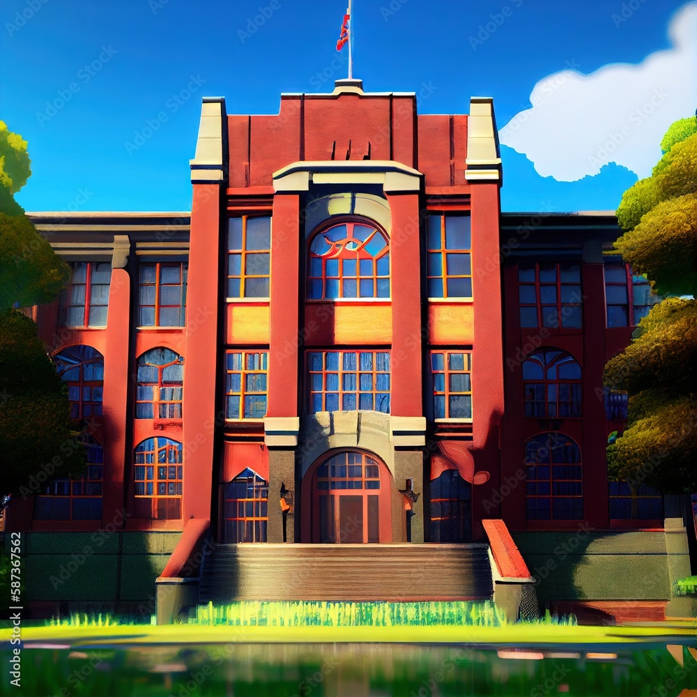School building educational institution, created with generative ai ...