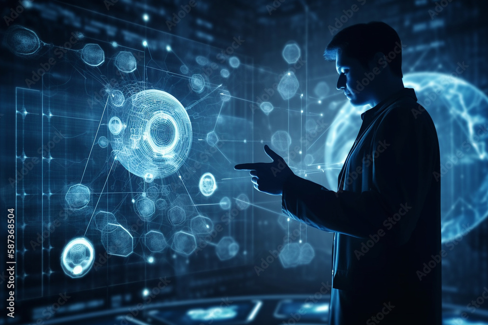 Medicine doctor touching medical global network, Computing electronic ...