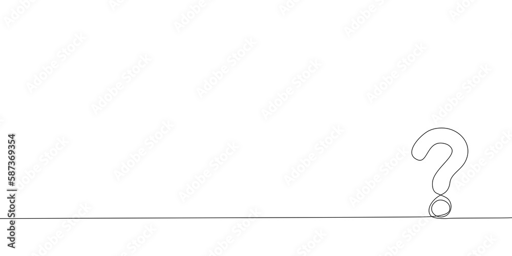 Continuous line drawing of question mark. Stock Illustration | Adobe Stock