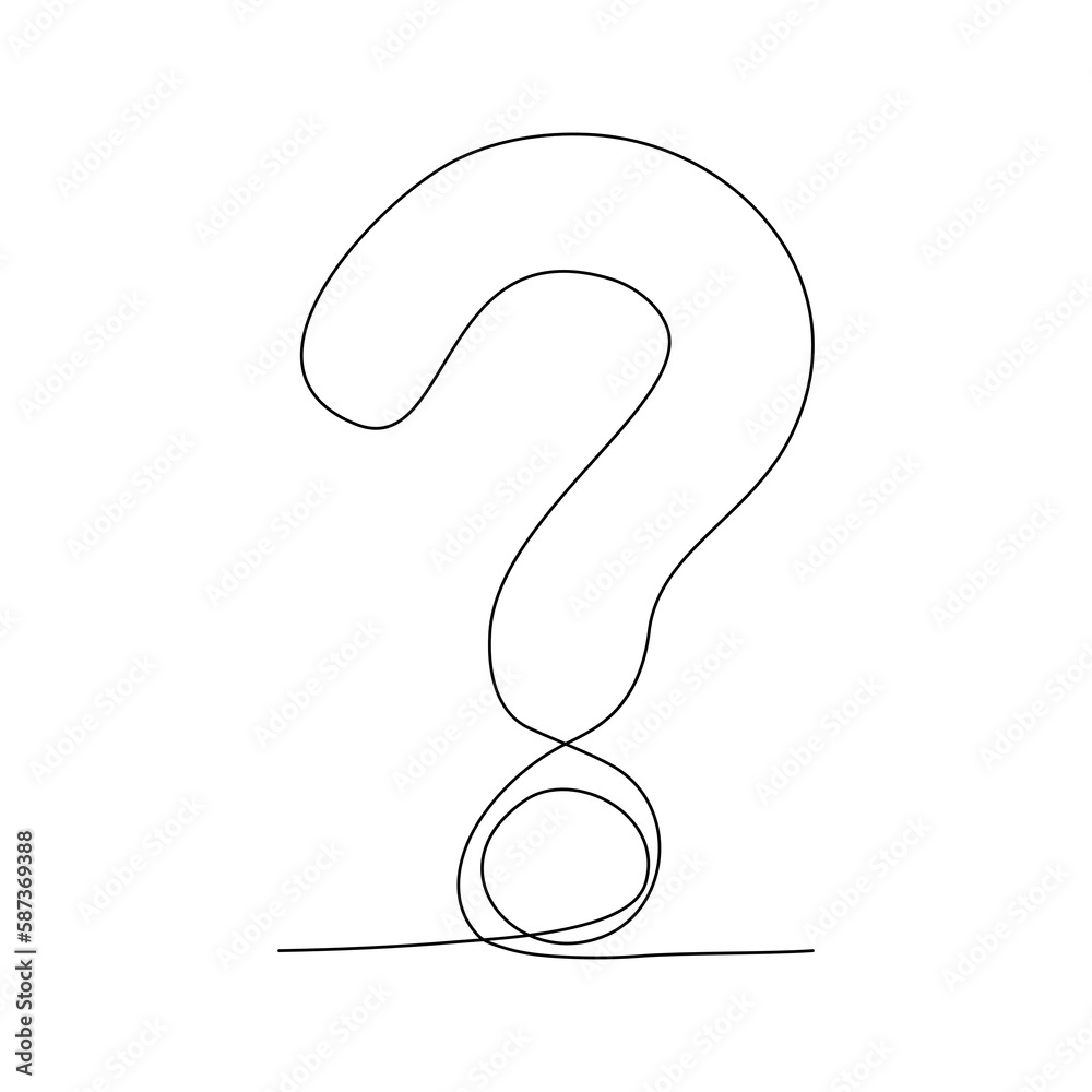 Continuous line drawing of question mark. Stock Illustration | Adobe Stock