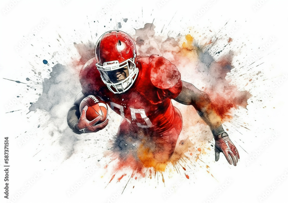 Football Players In Action Clipart