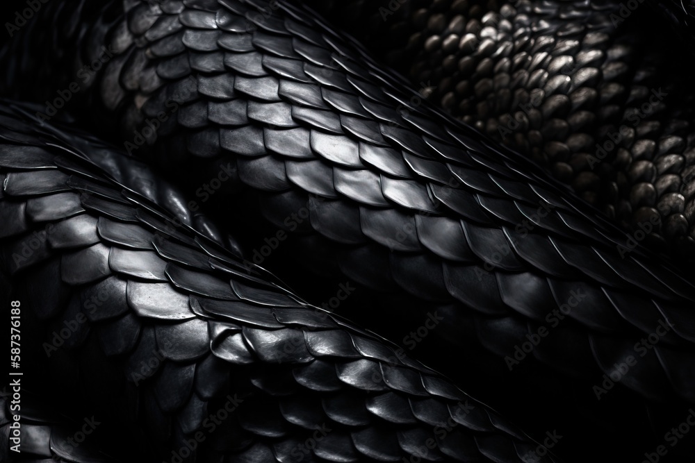 a black snake skin pattern with a black background and a black ...