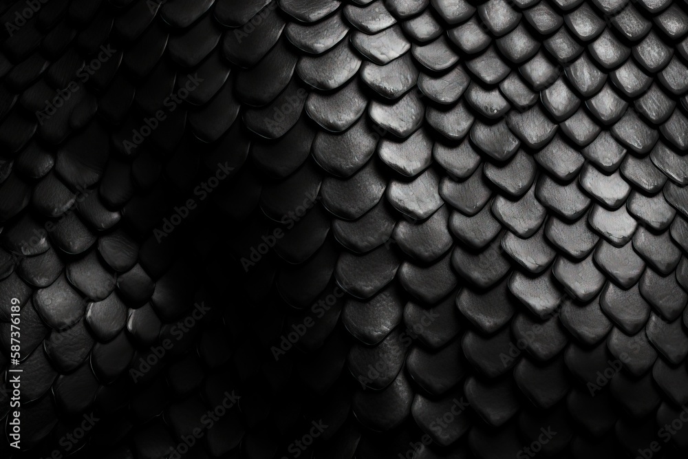 a black and white photo of a snake skin pattern on a black background ...