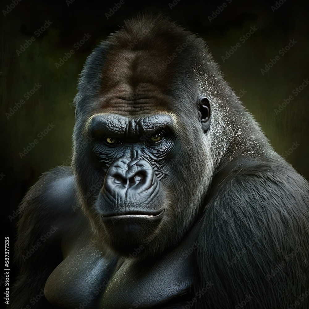 Aggressive Silverback Gorilla