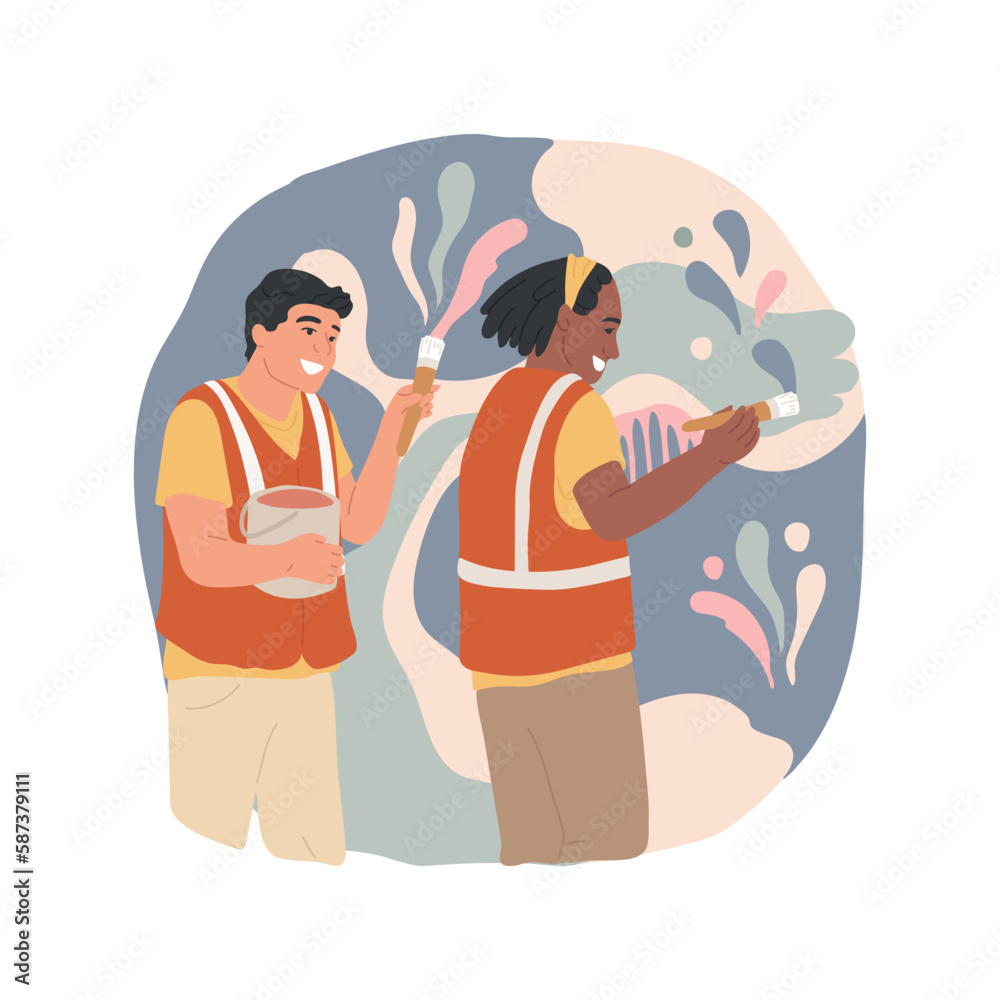 Community maintenance isolated cartoon vector illustration. Group of ...