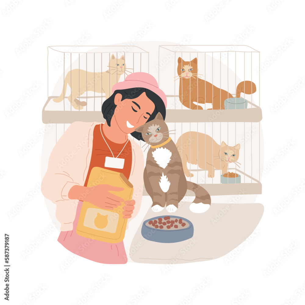 Animal shelter isolated cartoon vector illustration. Help for stray ...