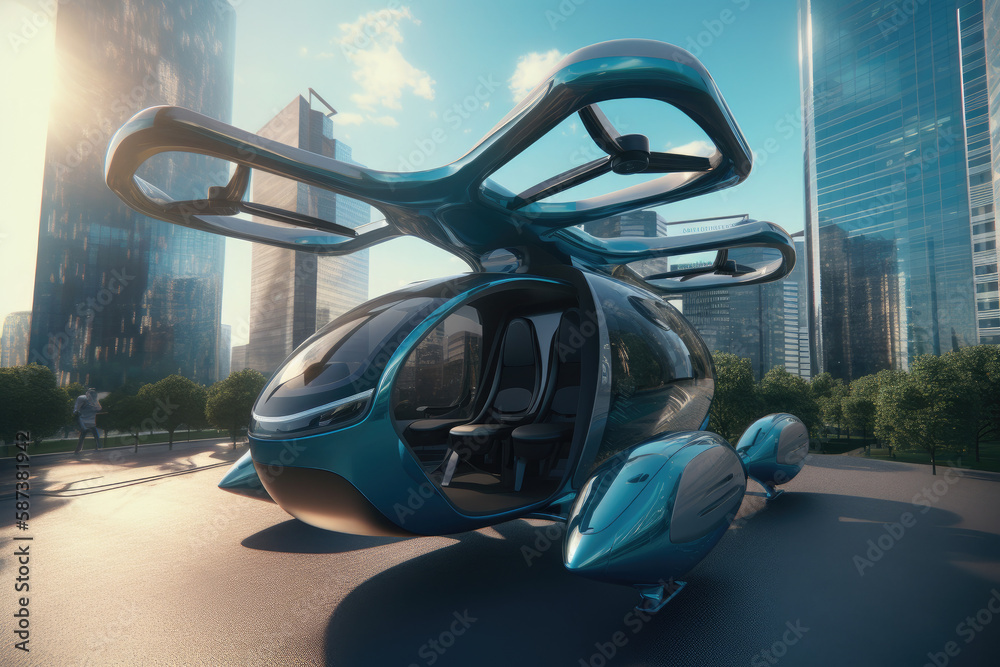 Future of urban air mobility, city air taxi, UAM urban air mobility ...