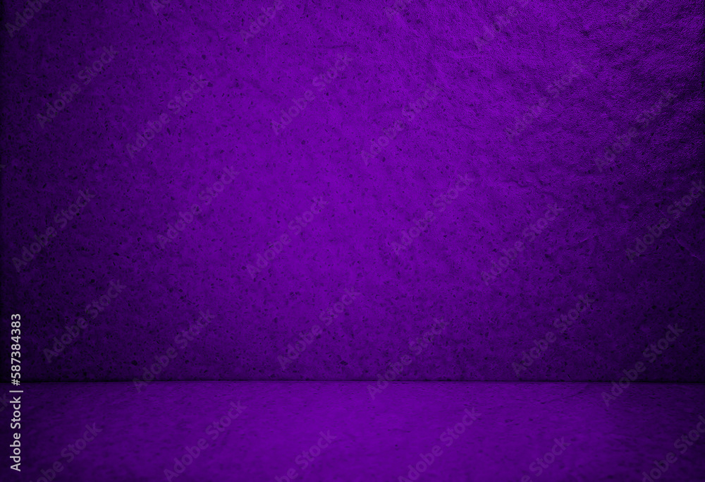 empty room grungy stage backdrop. soft violet studio background. purple ...