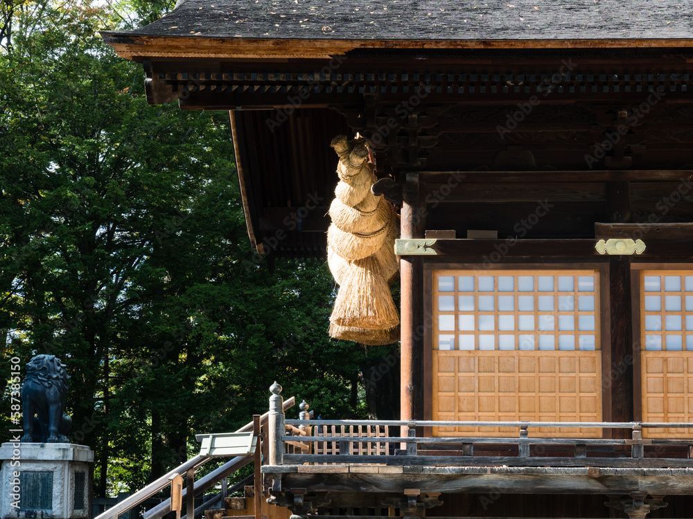Shimosuwa, Nagano prefecture, Japan - October 22, 2017: On the grounds ...