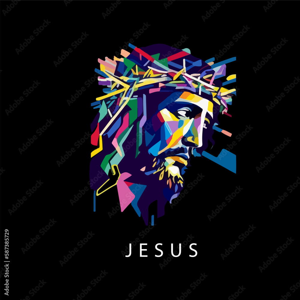 Vetor de Jesus Christ, graphic portrait VECTOR WPAP LOW POLY DESIGN ...