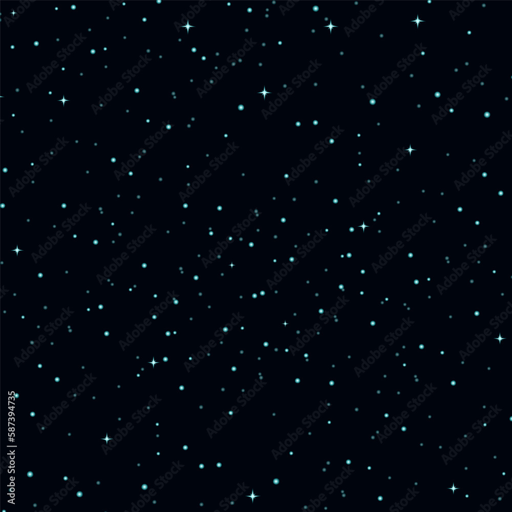 starry night sky with stars, realistic vector background, blue night ...