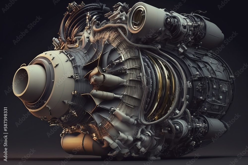 Space rocket engine in full test throtle, Generative Ai Stock ...