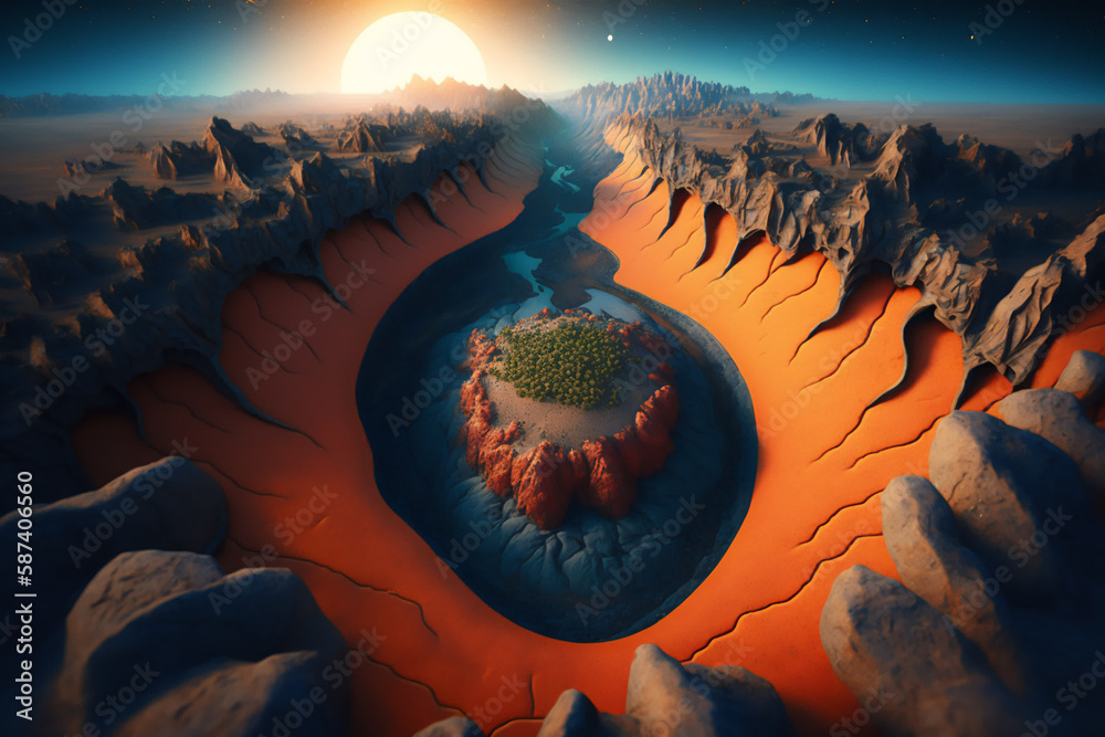 huge rift from earthquake, generativ ai Stock Illustration | Adobe Stock