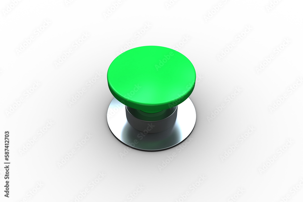 Digitally generated green push button Stock Photo | Adobe Stock