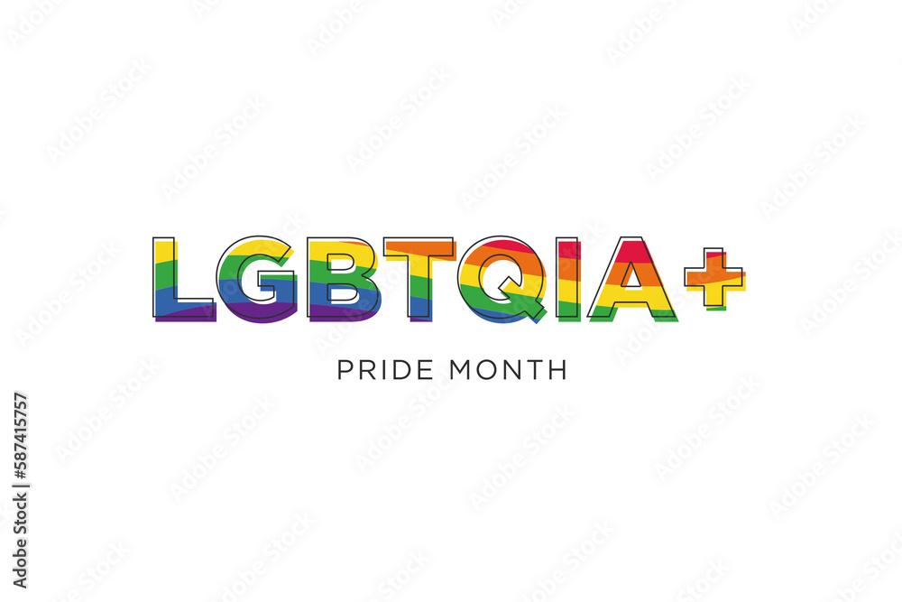 LGBTQIA pride month. Colorful rainbow lgbt flag for gay pride on white ...