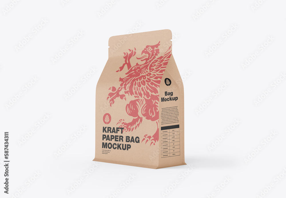 Paper Food Bag Mockup Stock Template | Adobe Stock