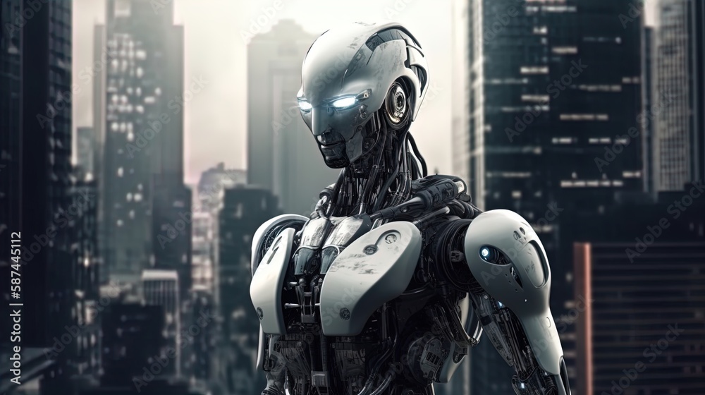 Conquered Dystopian Future: Evil AI Ruler in 8K created with generative ...