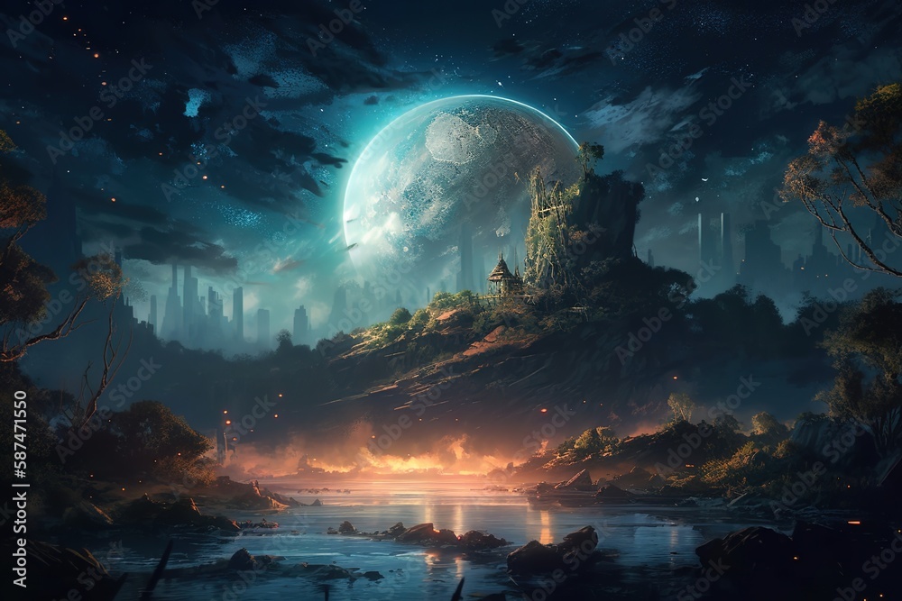 Alien Worlds: Living on Another Planet Stock Illustration | Adobe Stock