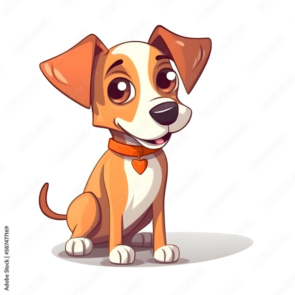 cartoon dog on a white background Stock Illustration | Adobe Stock
