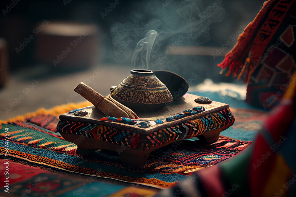 Burning incense with white smoke on Incense burner Stock Illustration ...