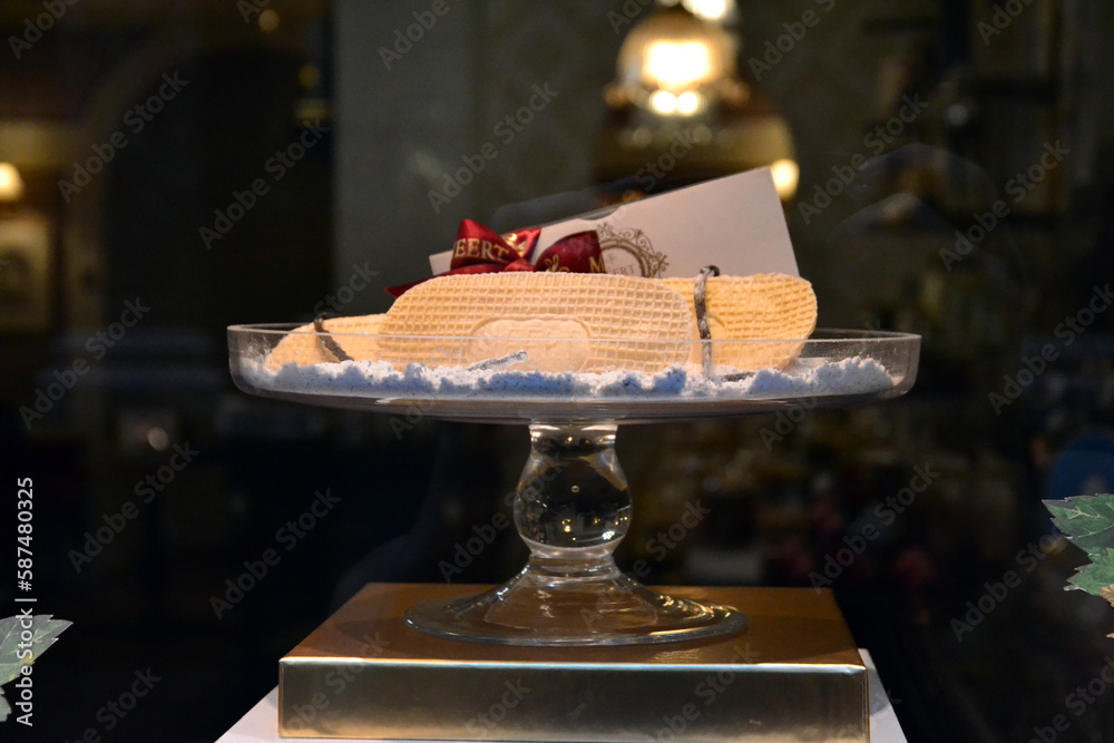 Focus on the shop window of the chocolatier "Méert" from Lille and his ...