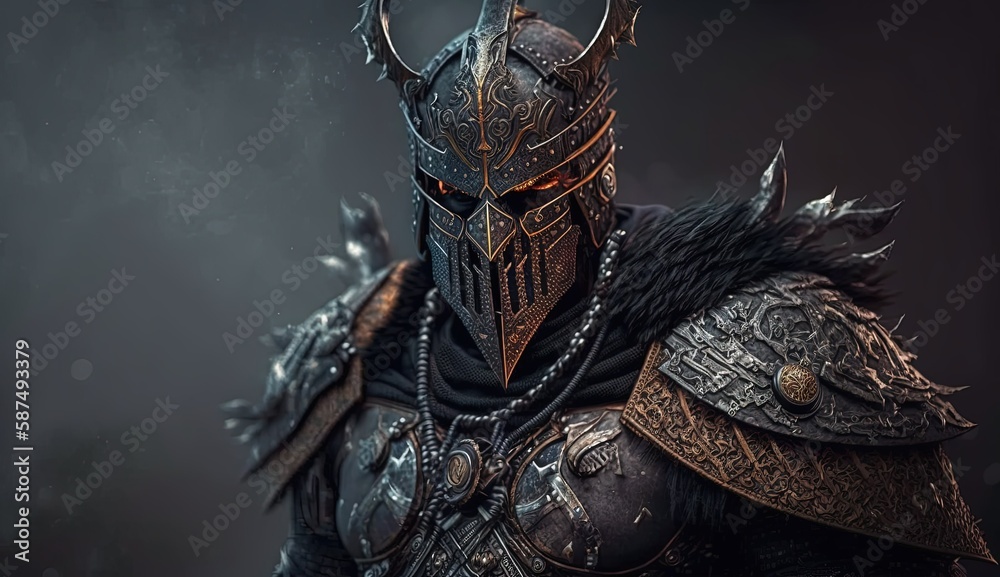 Beautiful fantasy Knight in Gold plated Armor illustration character ...