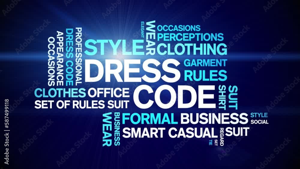 Dress Code animated tag word cloud;text design animation kinetic ...