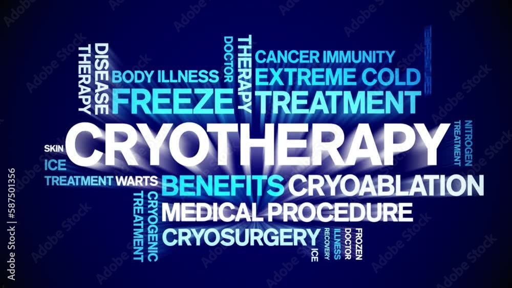 Cryotherapy animated tag word cloud;text design animation kinetic ...