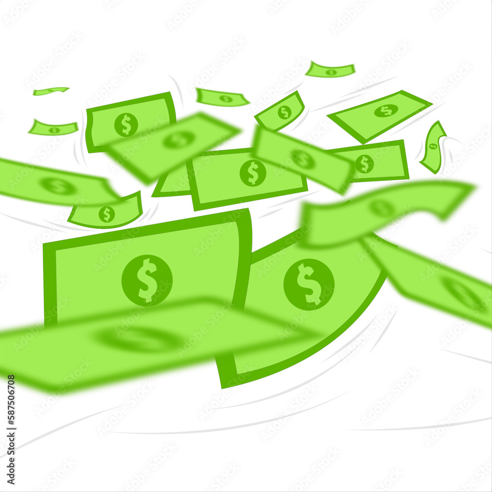Scattered money vector. A vector showing a bunch of dollar bills ...