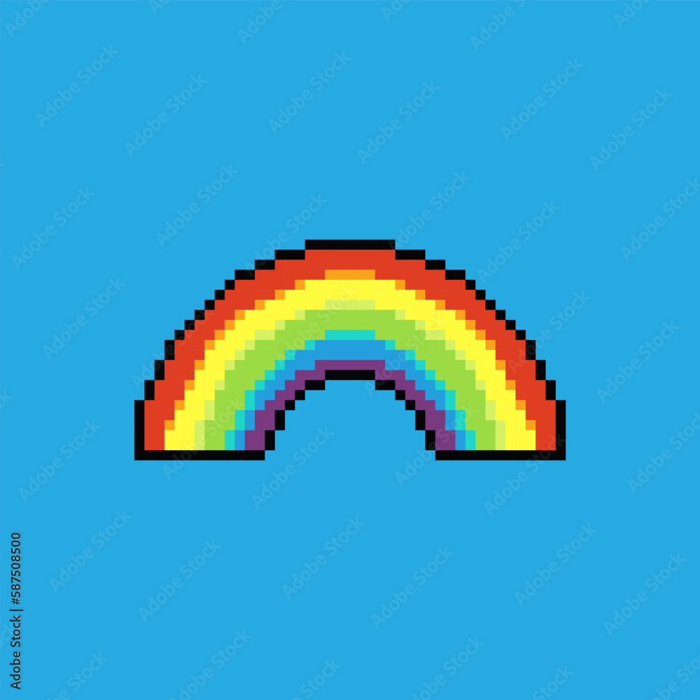 Pixel art illustration Rainbow. Pixelated Rainbow. Colorful Rainbow ...