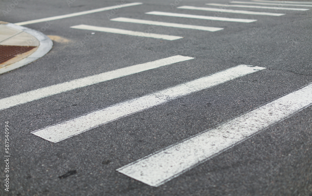 Foto de Crosswalks symbolize pedestrian safety and right-of-way at ...