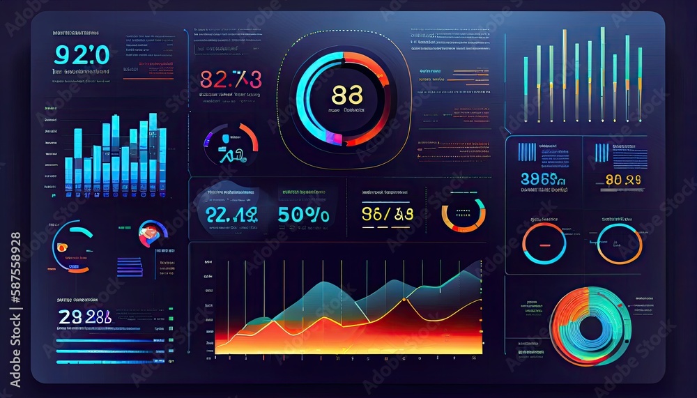 ui dashboard concept modern infographic with template and chart ...