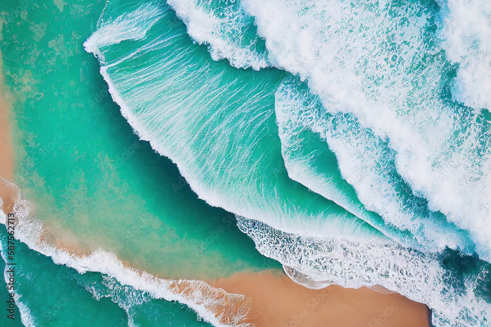 Foto Stock Spectacular top view from drone photo of beautiful beach ...