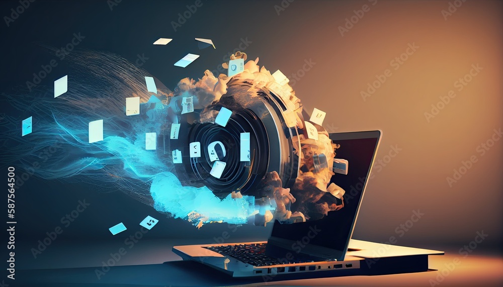 Document Management System Dms Automation Software To Archiving Generative Ai Stock Illustration