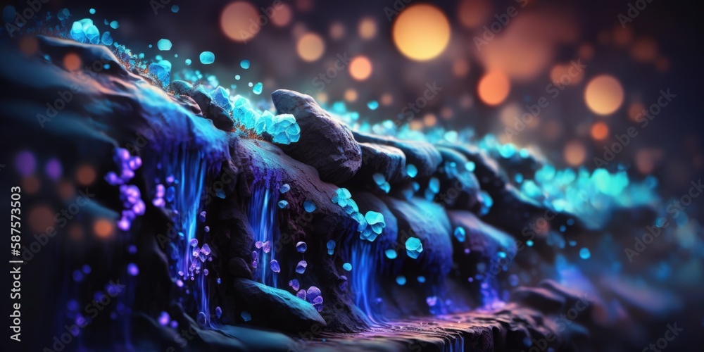 Lustrous pebble drops of vibrant blue and translucent amethyst geode ...