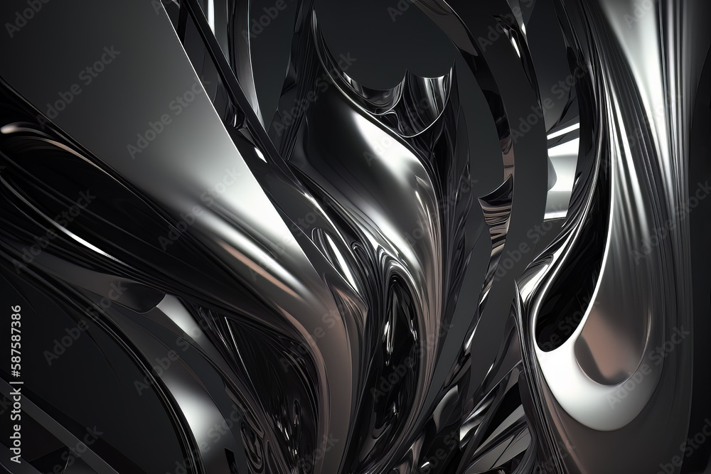 silver, grey, gray, black, chrome, gradient, metal, metallic, futuristic, background, backdrop ...