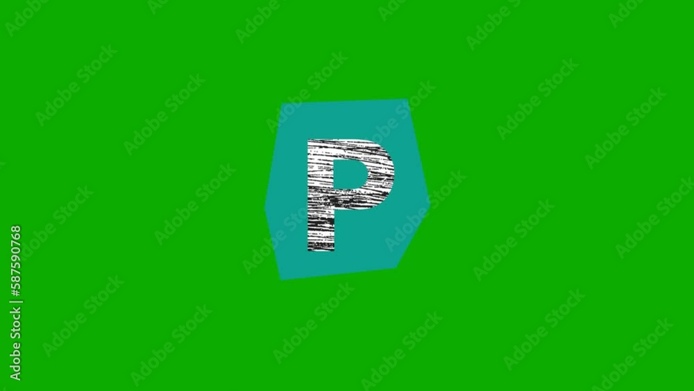 Vidéo Stock Letter P animation with line scratches on a blue background ...