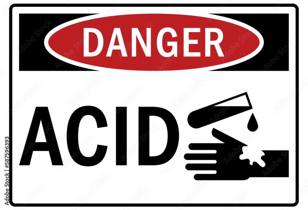 Acid chemical warning sign and labels Stock Vector | Adobe Stock