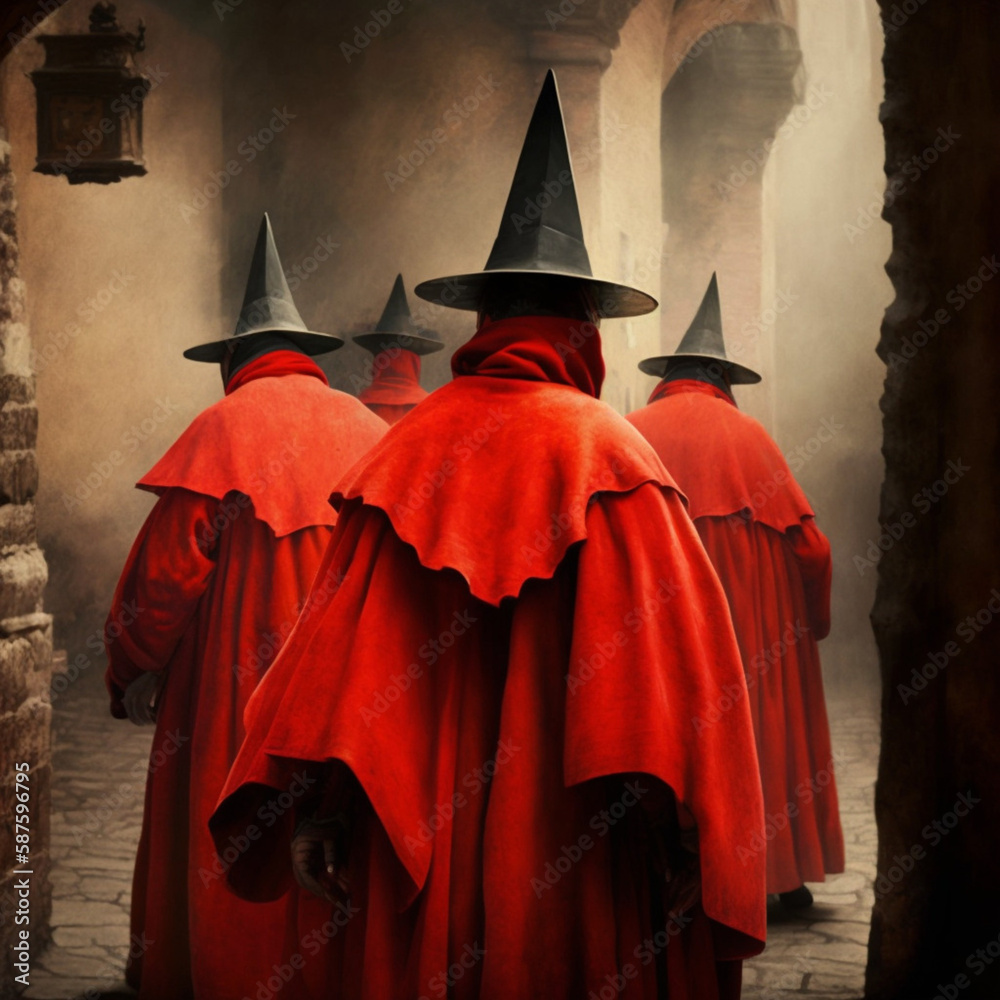 People of the Spanish inquisition. Generative AI. Stock Illustration ...