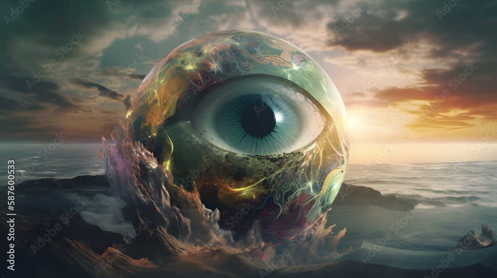 Mystical Eye of the Universe: Surreal Close-Up of God's All-Seeing Eye ...