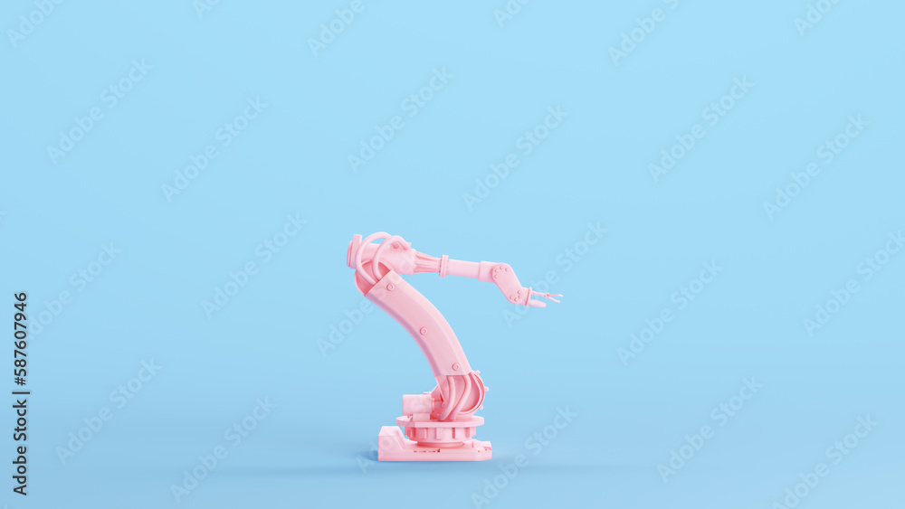 Pink Robotic Arm Engineering Industry Large Machine Manufacturing Plant ...