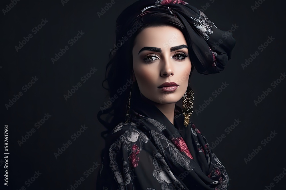 Fictional Middle-Eastern Fashion Model, studio photography photoshoot ...