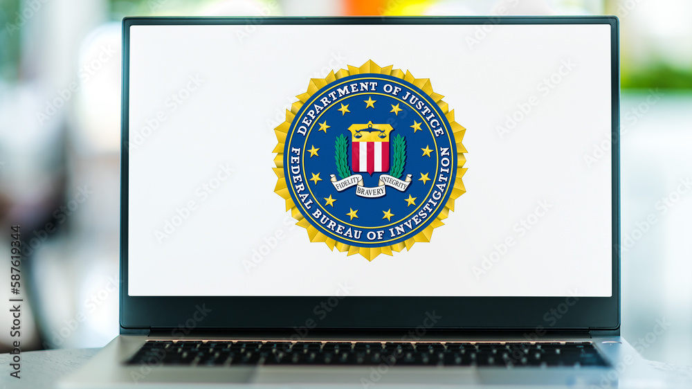 Laptop displaying logo of The Federal Bureau of Investigation Stock ...