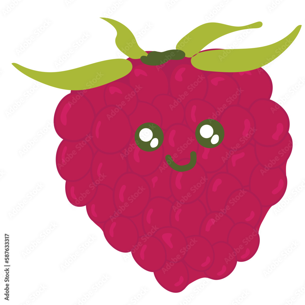 cute raspberry cartoon. Raspberry fruit cartoon cute image Stock Vector ...