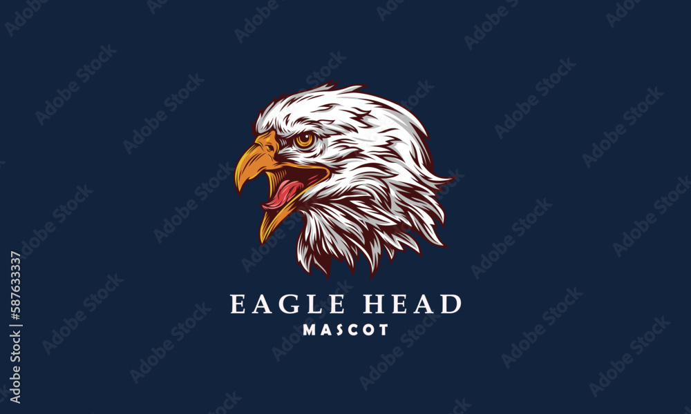 Eagle crest logo set. Heraldic flying falcon bird icons. Royal hawk ...