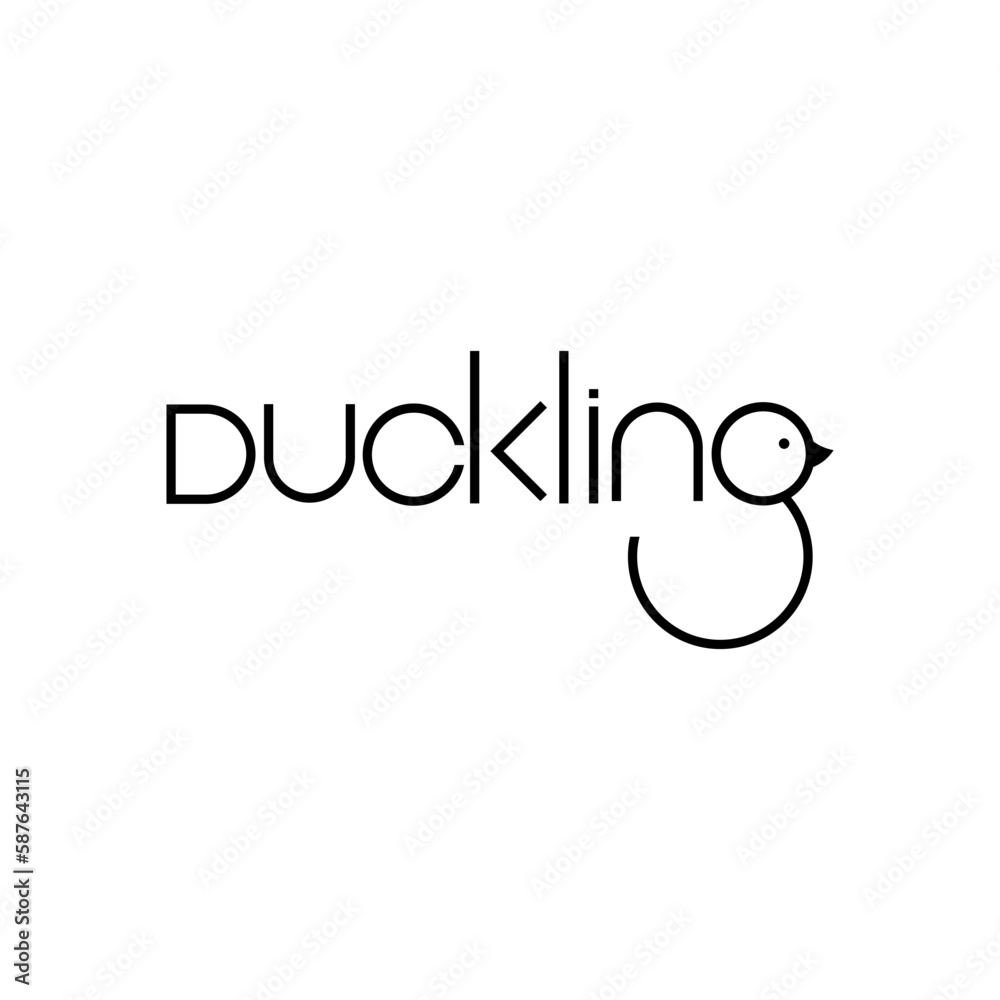 duckling logo designs icon,vector,illustration,silhouette,line art Stock Vector | Adobe Stock