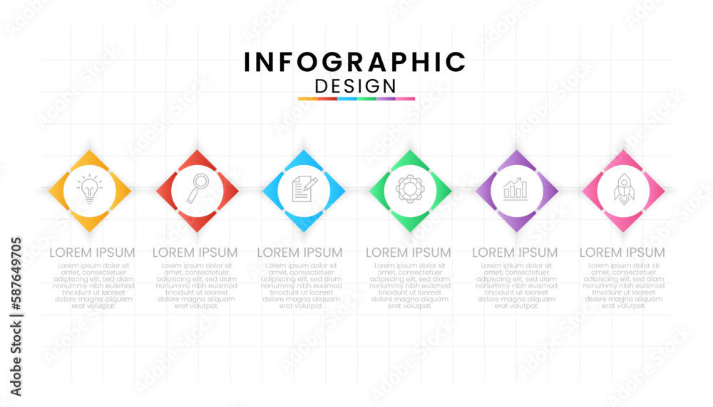 Business data process chart concept. Circle infographic icons designed ...