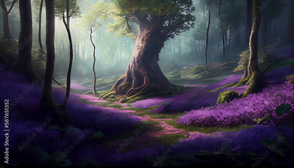 The Depth of the Magical Mystical Forest Ancient Giant Trees and Plants ...